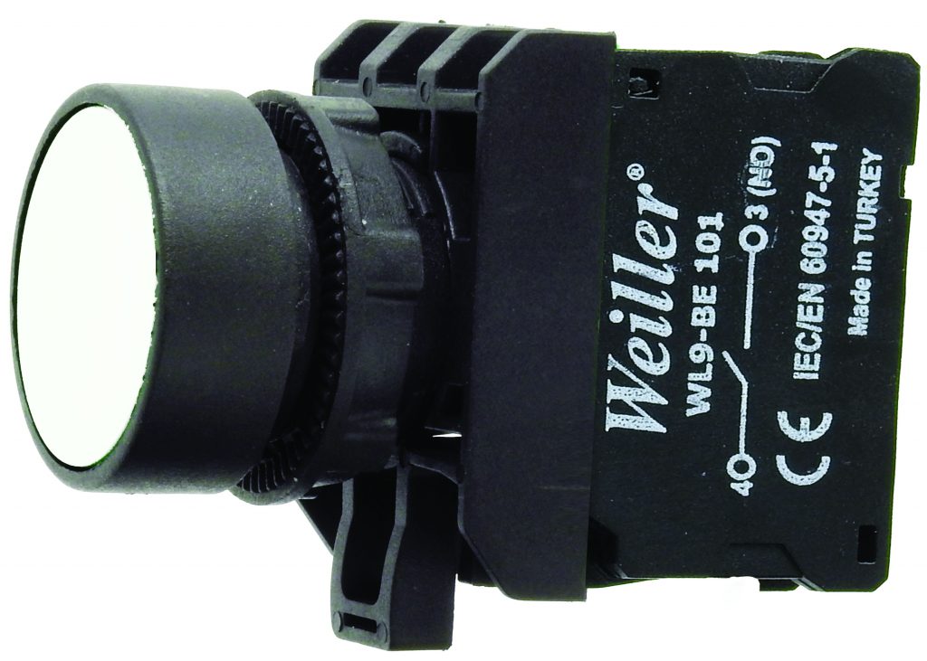 WL9 22mm Yaylı Start Buton Beyaz (1NO) – Weiller Elektrik